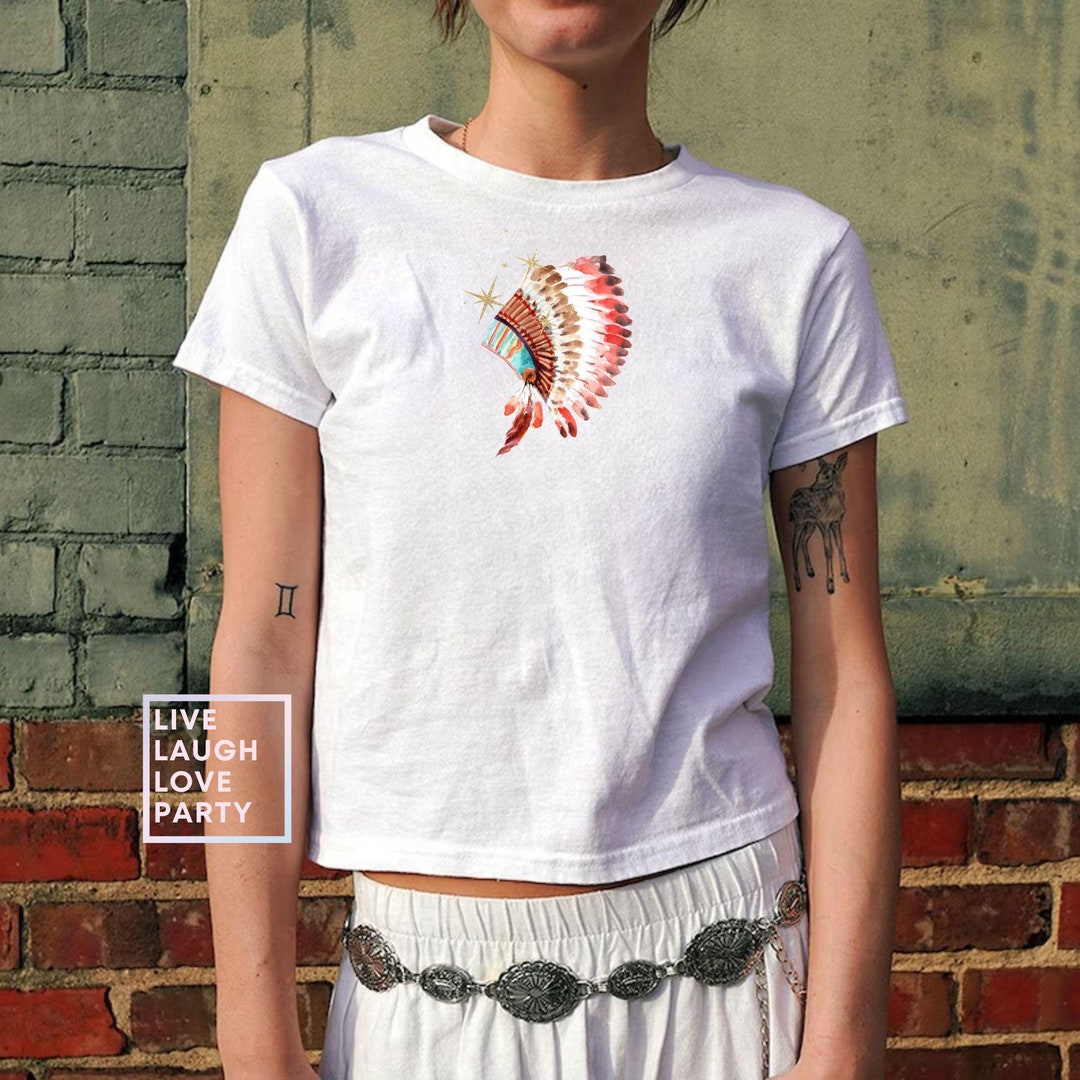 90s Baby Tee, Indian Headdress, Coquette Clothing, Tallahassee, Florida ...