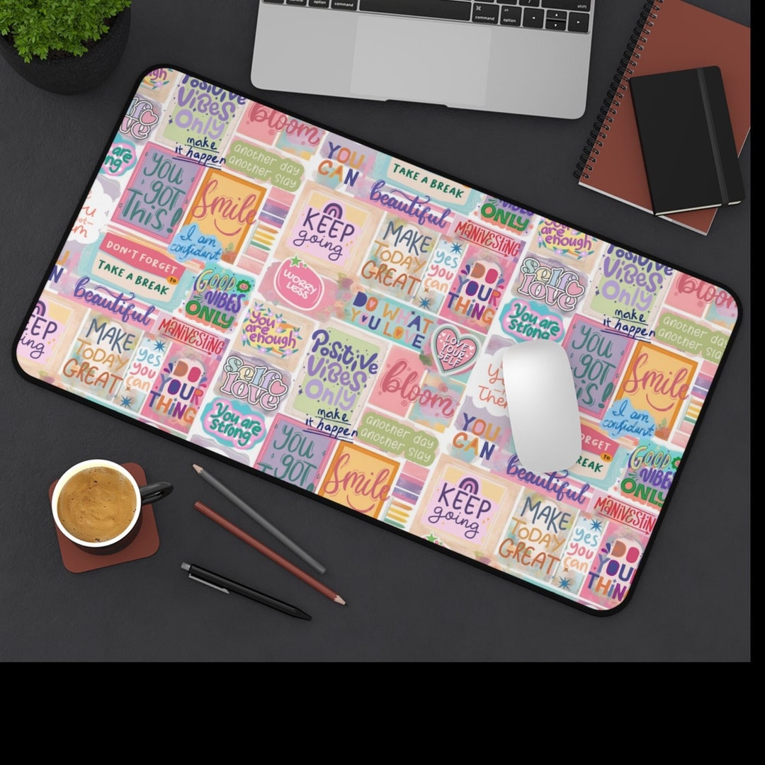 Daily Affirmations Desk Mat, Desk Mat Aesthetic, Gaming Desk Mat ...