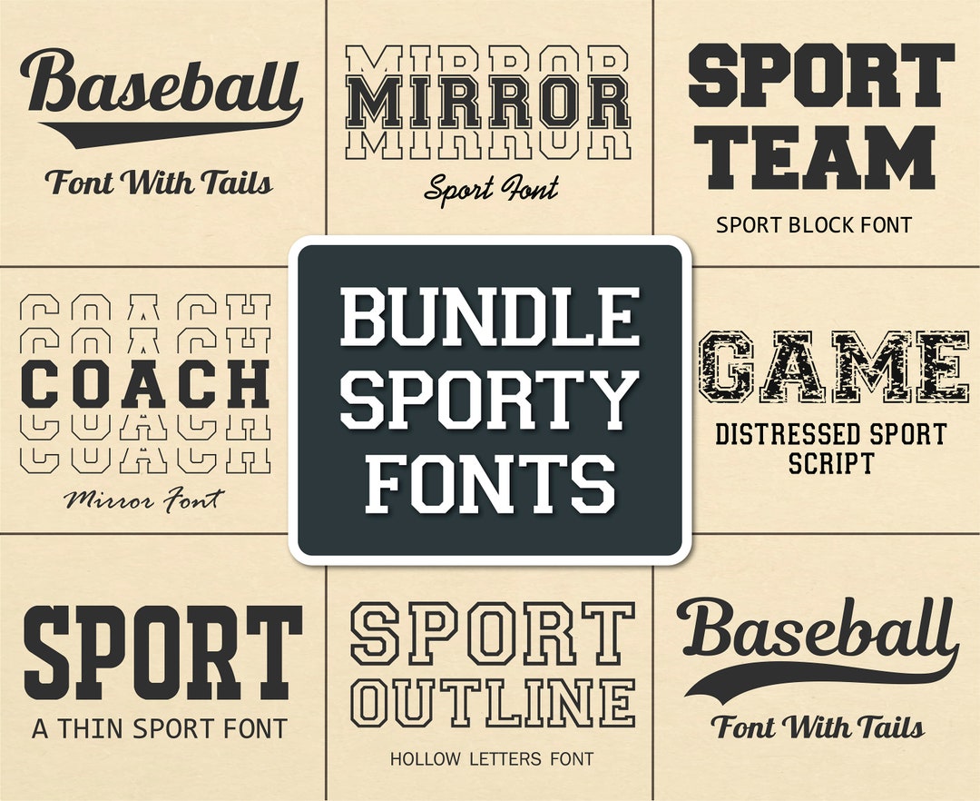Bundle Baseball Fonts Bundle Sport Fonts Vahsity Font College Font ...
