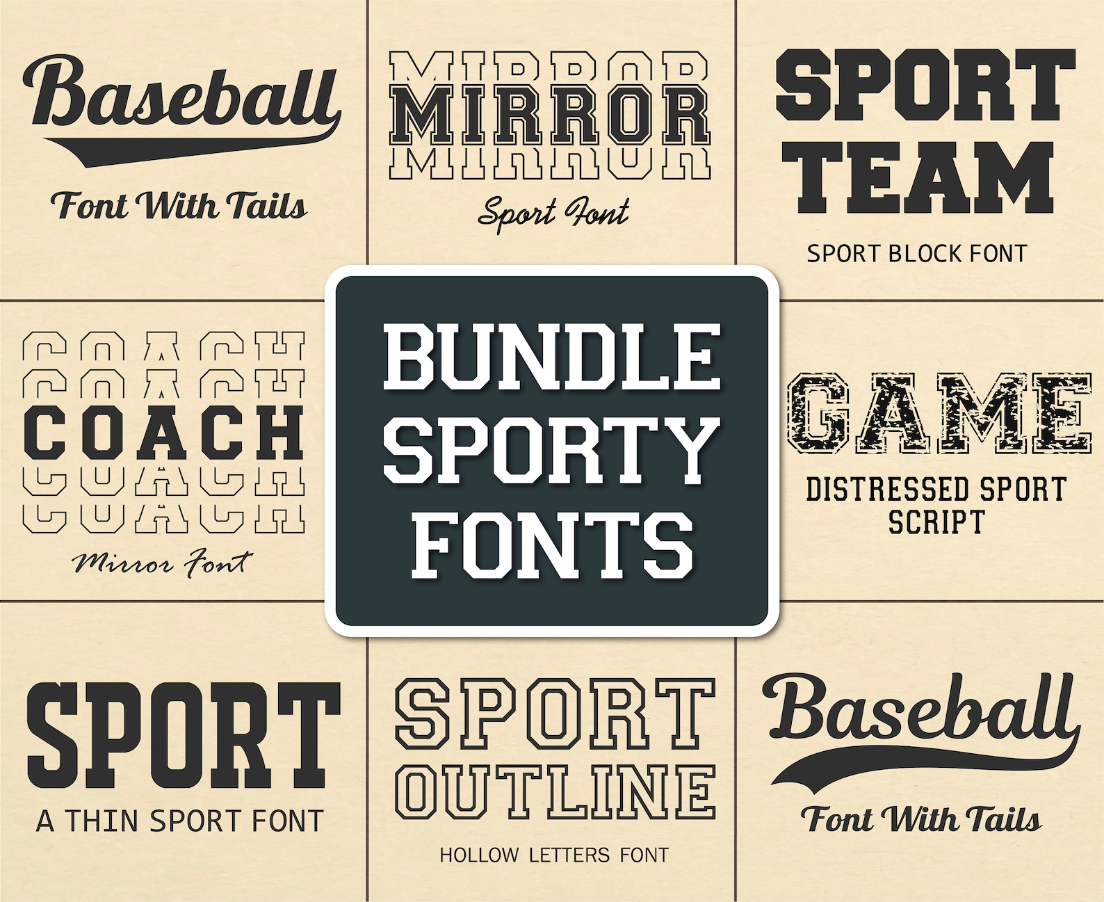 Bundle Baseball Fonts Bundle Sport Fonts Vahsity Font College Font ...
