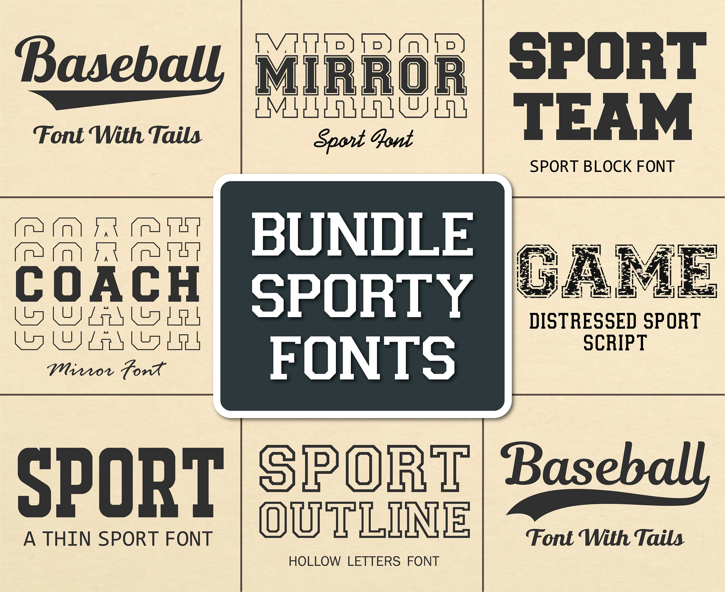 Bundle Baseball Fonts Bundle Sport Fonts Vahsity Font College Font ...