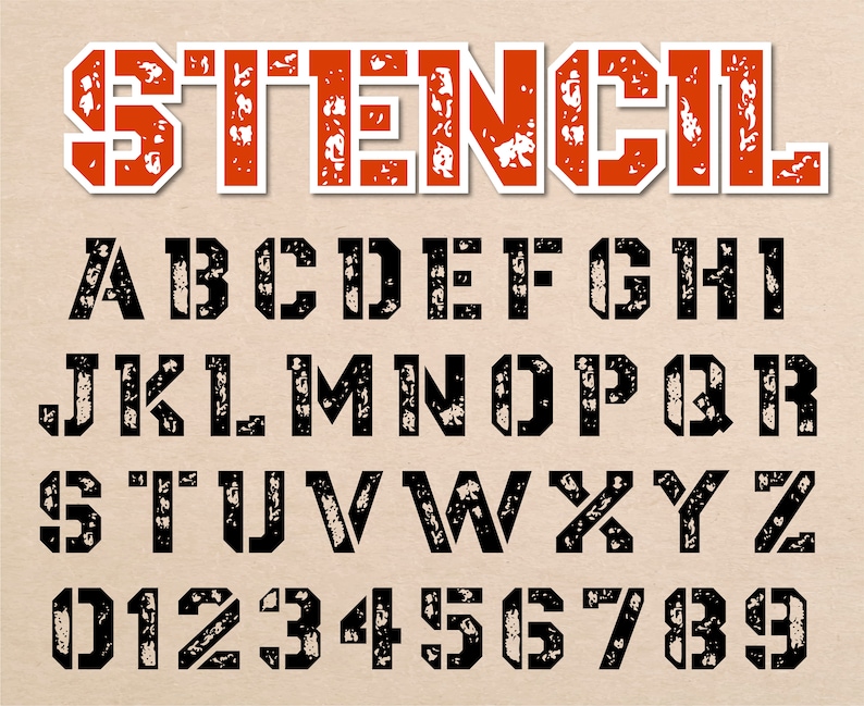 Stencil Font Army Font Distressed Font Military Font Grunge Font ...