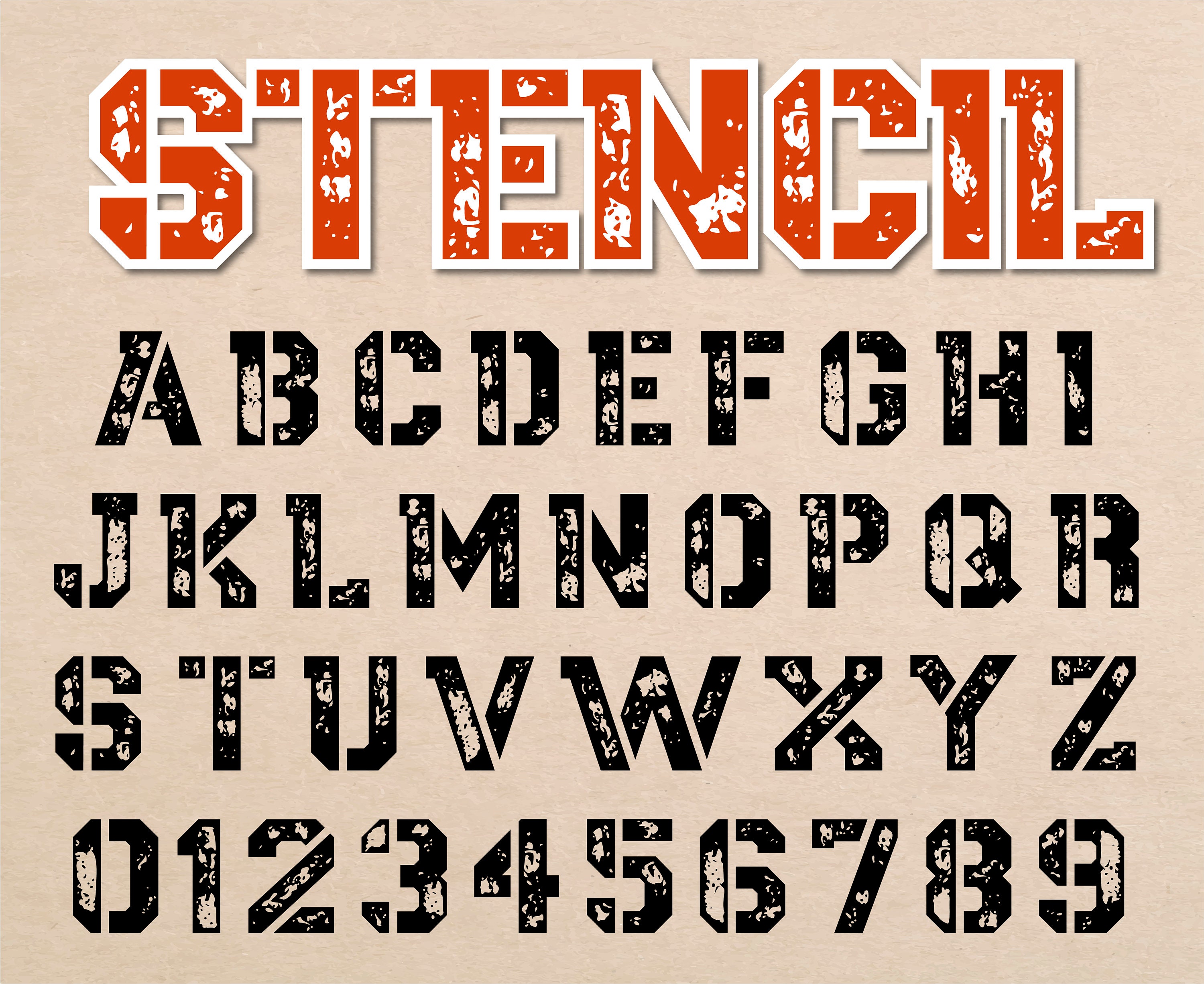 Stencil Font Army Font Distressed Font Military Font Grunge Font ...