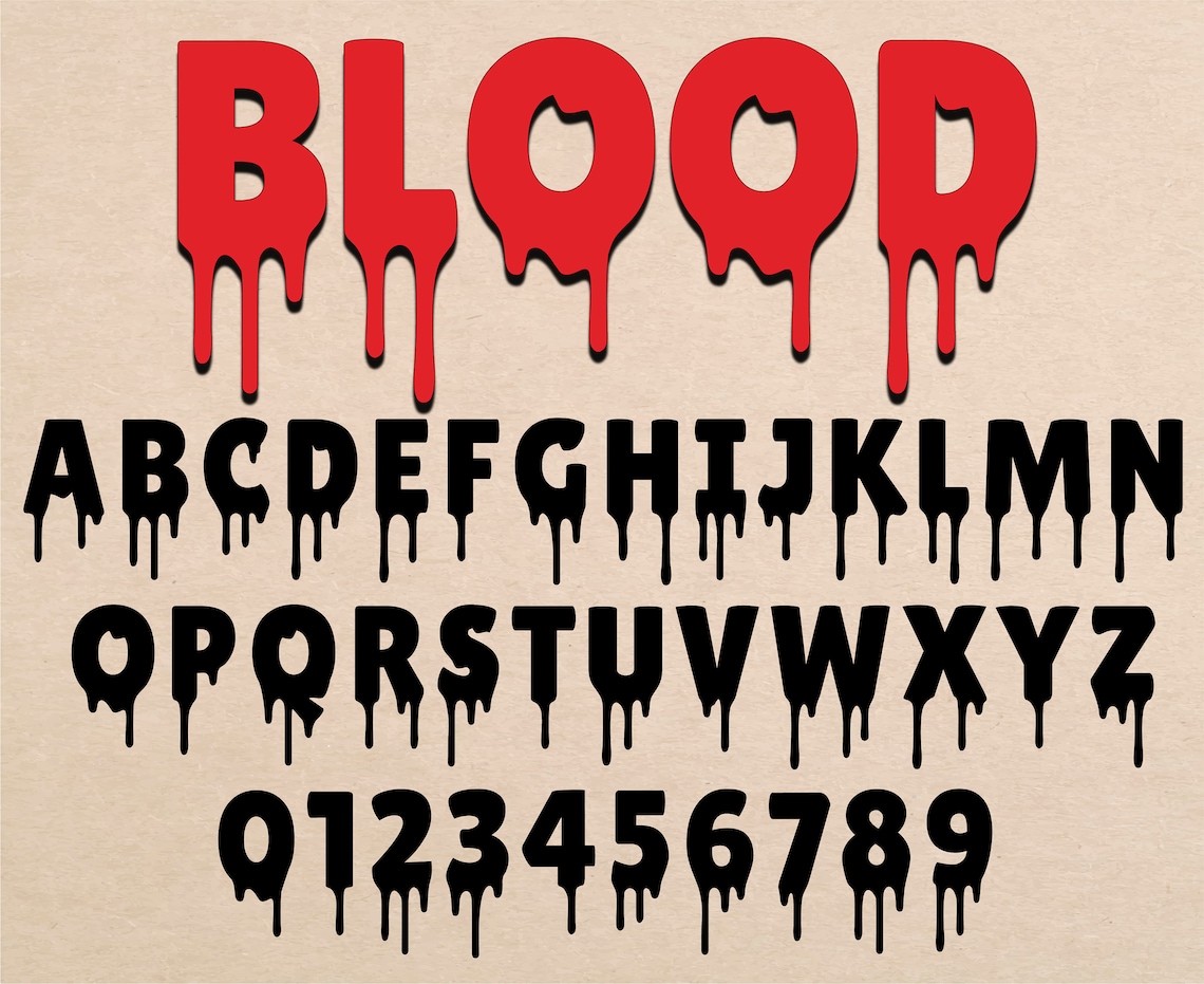 Blood Dripping Font Drip Font Blood Font Dripping Letter Font Paint ...
