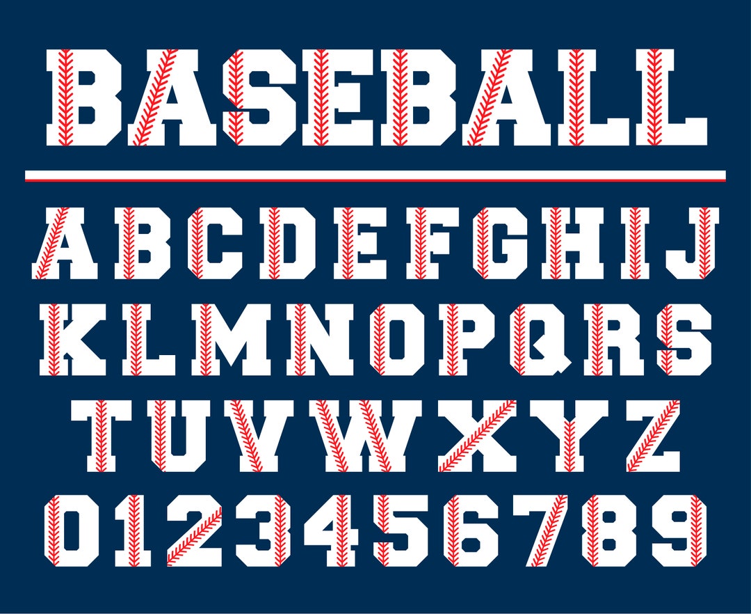 Baseball Stitch Font Baseball Font Svg Baseball Alphabet With Stitches ...