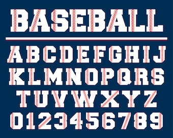 Baseball Font Varsity Font Baseball Font With Stitches Baseball Letters ...