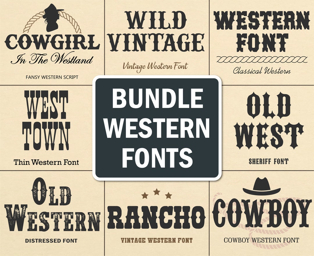 Western Font Bundle Wild West Font Old West Font Western Font Styles ...