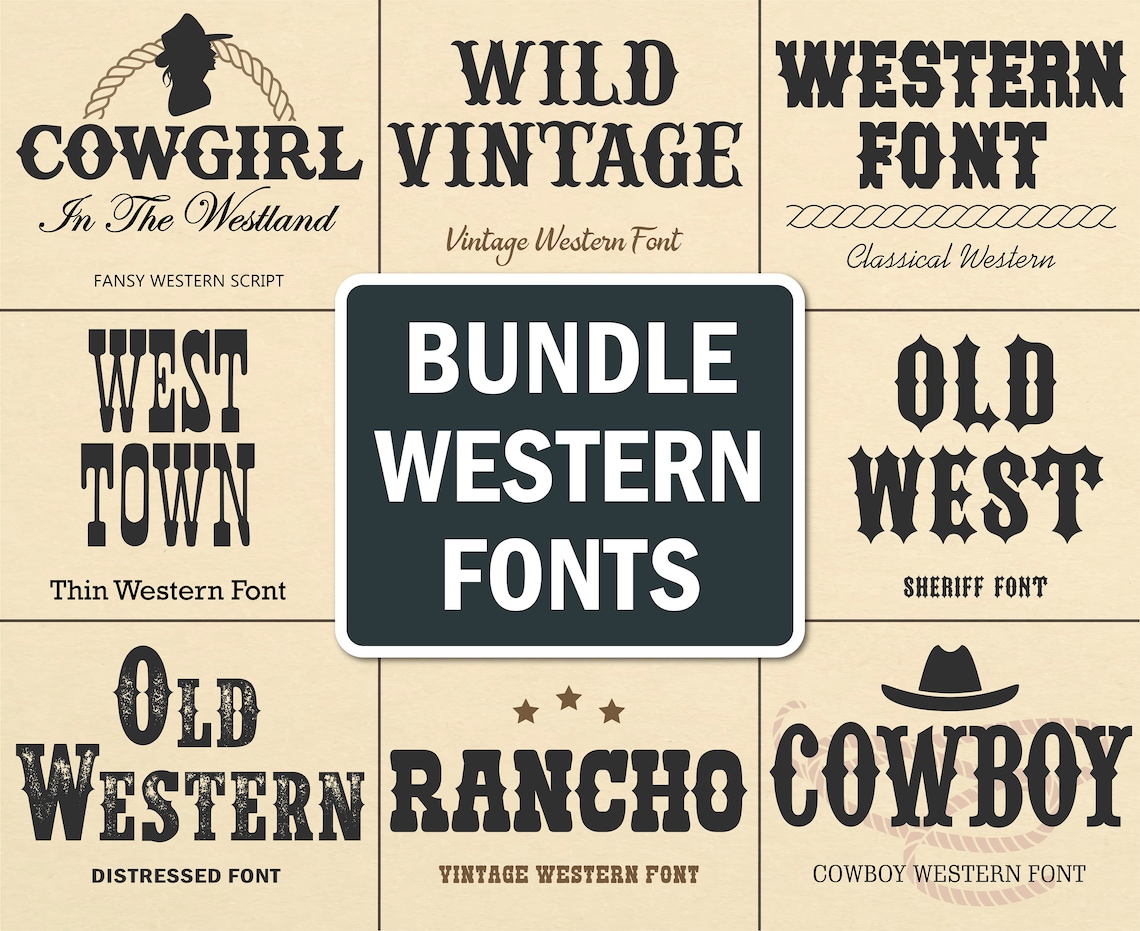 Western Font Bundle Wild West Font Old West Font Western Font - Etsy