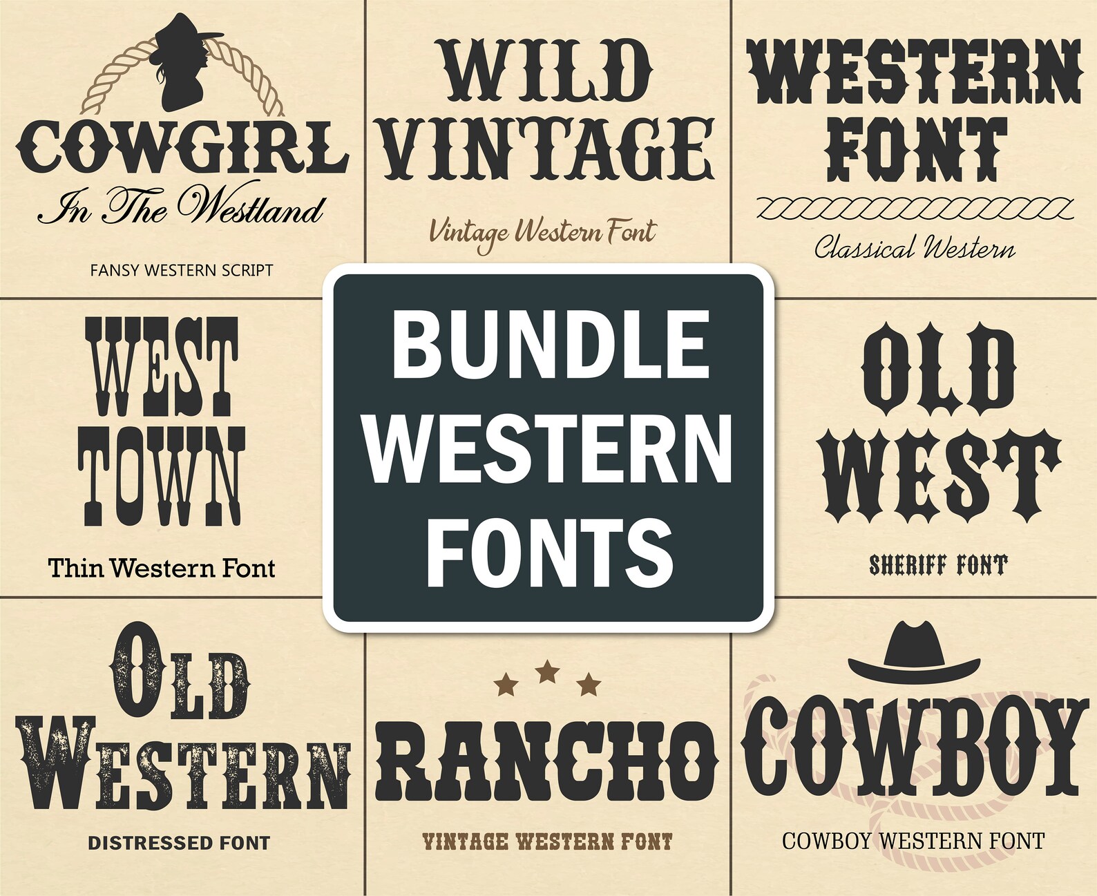 Western Font Bundle Wild West Font Old West Font Western Font Styles ...