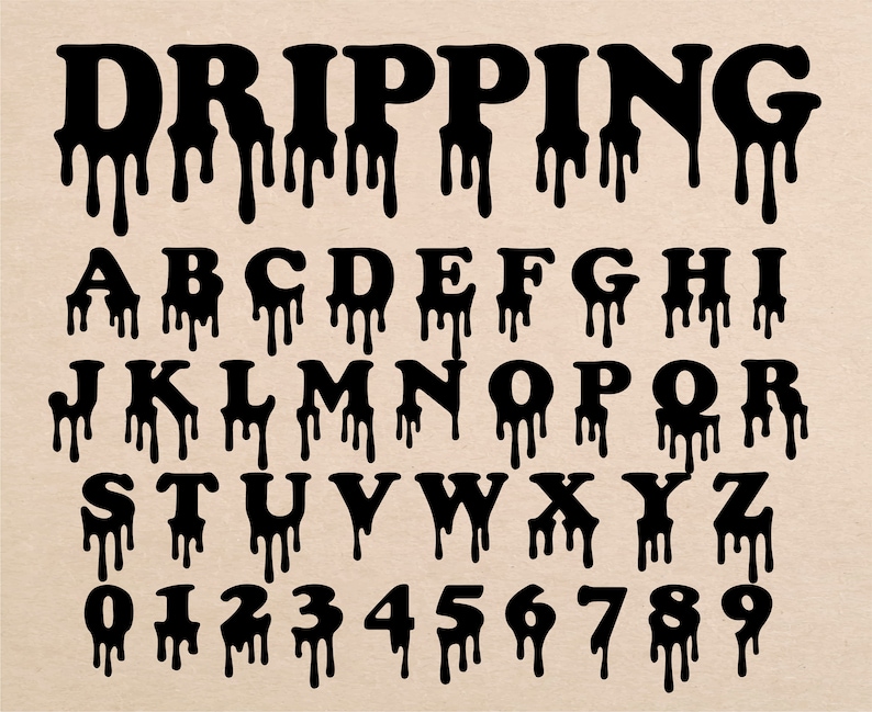 Dripping Font Drip Font Blood Dripping Font Honey Drip Font Dripping ...