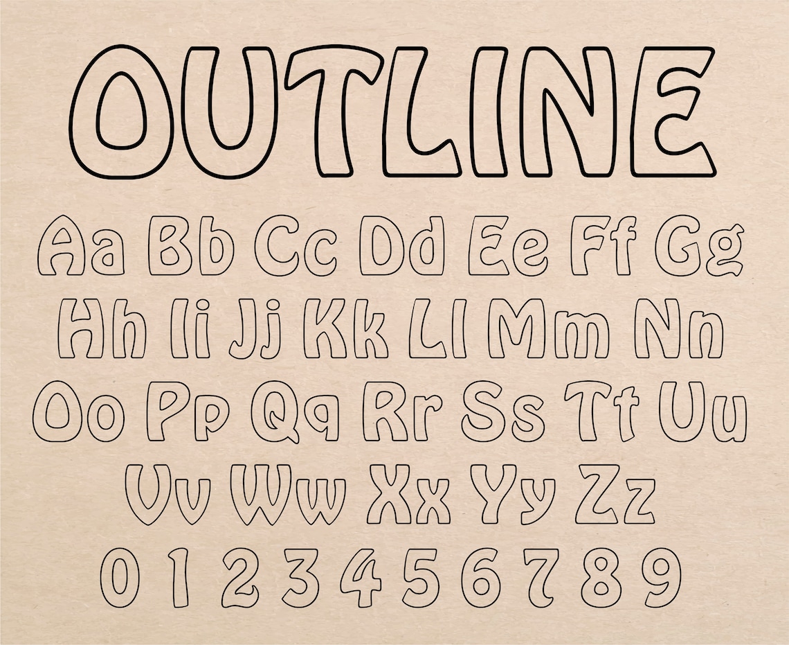 Outline Font Outline Letters Hollow Font Bold Outline Font Hobo Outline ...