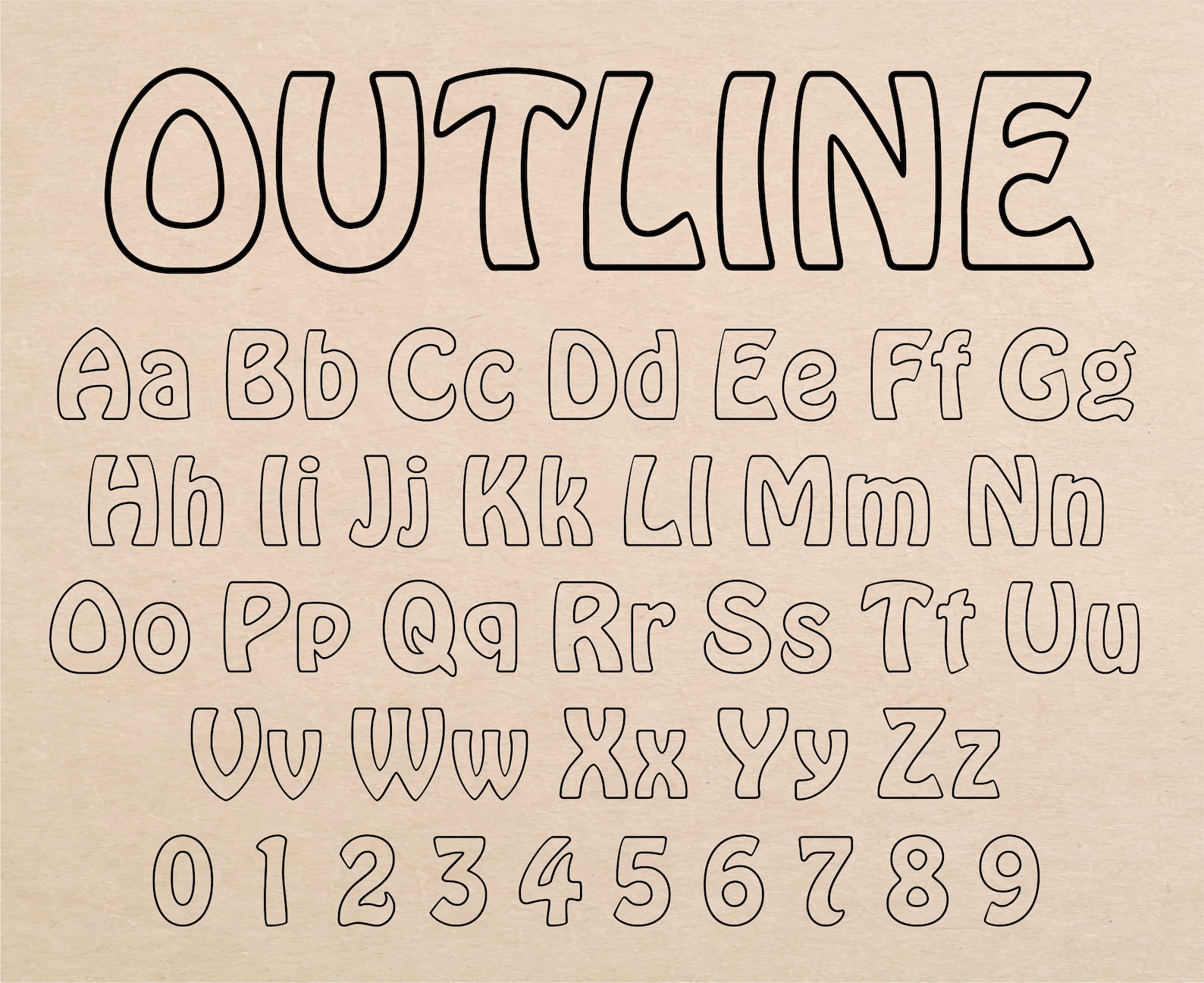 Outline Font Outline Letters Hollow Font Bold Outline Font Hobo Outline ...