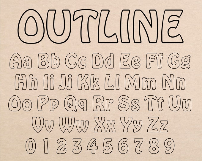 Bubble Outline Font SVG; Alphabet Clipart for Vinyl Letters; Giant ...