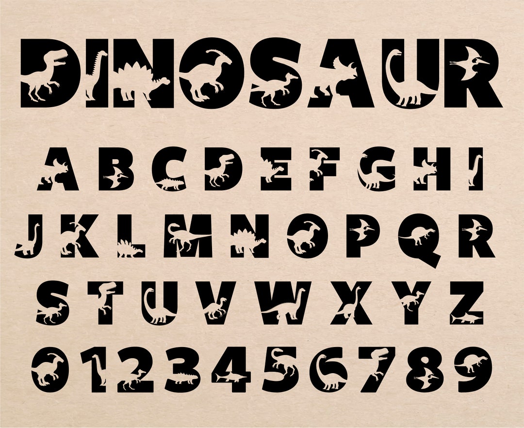 Dinosaur Font Dinosaur Letters Dino Font Dinosaur Alphabet Dinosaur Monogram Boy Font Baby Font ...