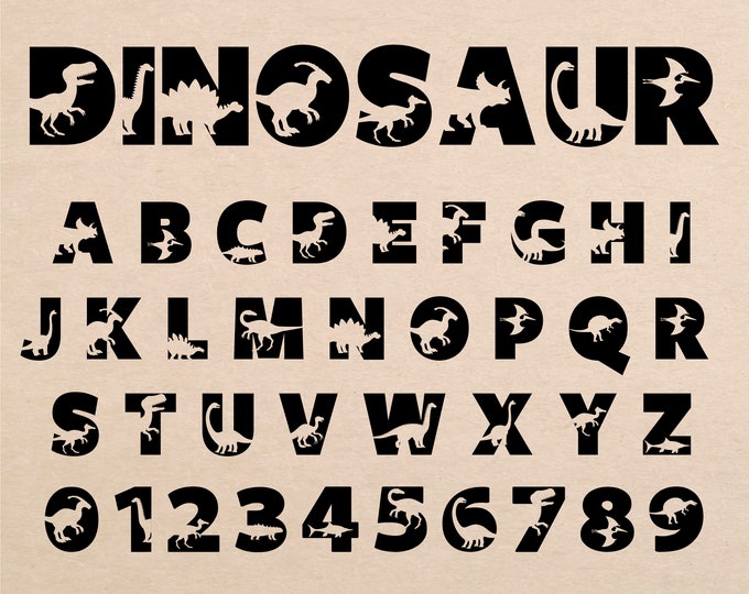 Dinosaur Font Dinosaur Letters Dino Font Dinosaur Alphabet Dinosaur ...