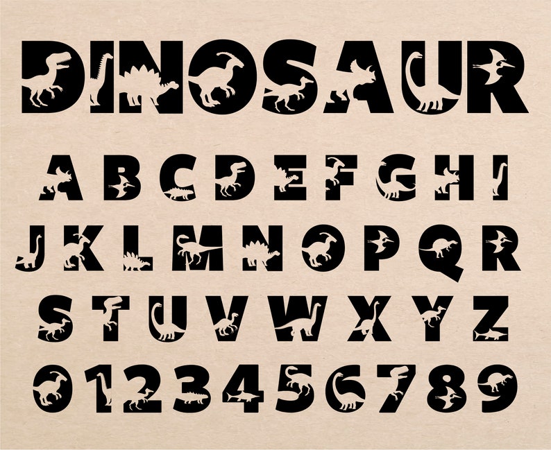 Dinosaur Font Dinosaur Letters Dino Font Dinosaur Alphabet Dinosaur ...