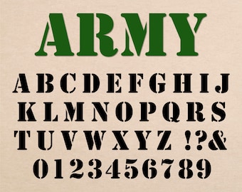 Stencil Font Army Font Military Font Military Stencil Font Army Stencil ...