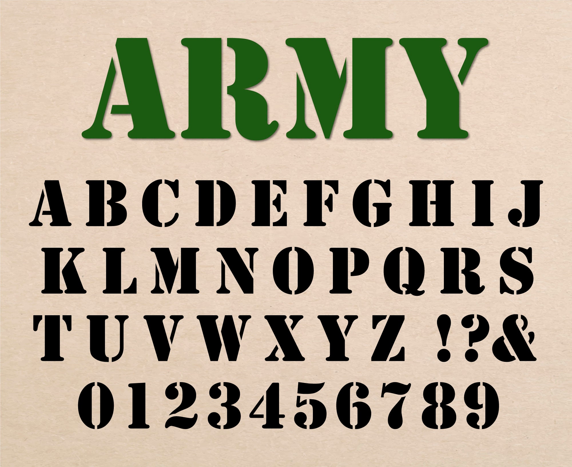 Army Font Military Font Military Stencil Font Army Stencil Font Stencil
