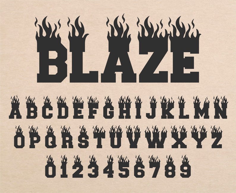 Flame Font Fire Font Burning Font Flaming Letters Font Burning Fire ...