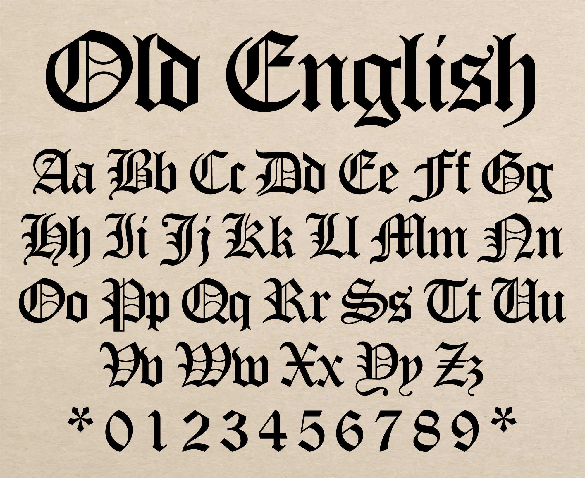 Old English Cursive Font Old English Cursive Font