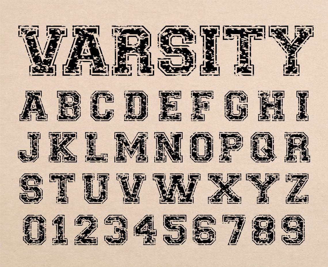 Varsity Font Distressed Varsity Letter Font Varsity Team Font Varsity ...