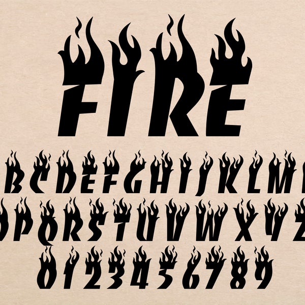 Fire Font Svg - Etsy