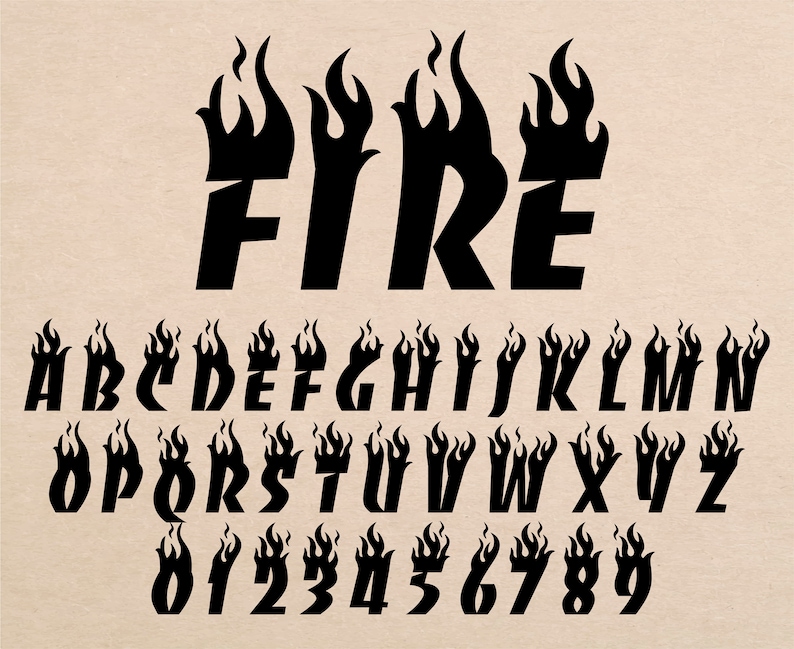 Flame Font Fire Font Burning Font Flaming Letters Font Burning Fire ...