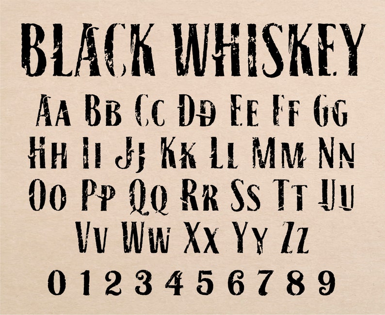 Whiskey Font Black Whiskey Font Old Whiskey Font Bourbon Font Scotch ...