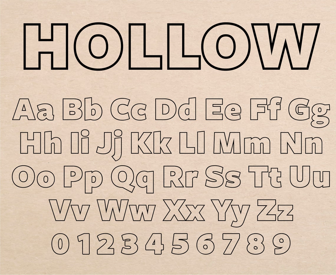 Outline Font Outline Letters Hollow Font Bold Outline Font Block ...