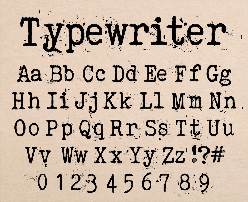 Typewriter Font Type Font American Typewriter Font Old Typewriter Font ...