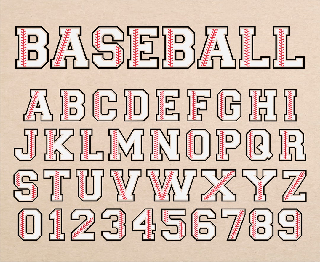 Baseball Stitches Font Baseball Font Svg Baseball Alphabet With ...