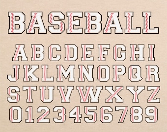 Baseball Font Varsity Font Baseball Font With Stitches Baseball Letters ...