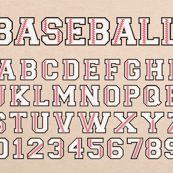 Baseball Stitch Font - Etsy
