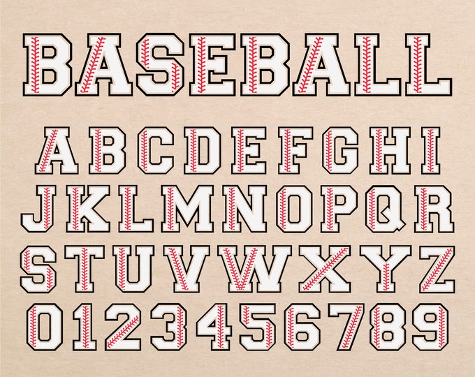 Baseball Stitches Font Baseball Font Svg Baseball Alphabet With ...