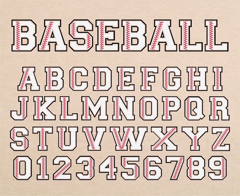 Baseball Stitches Font Baseball Font Svg Baseball Alphabet With ...