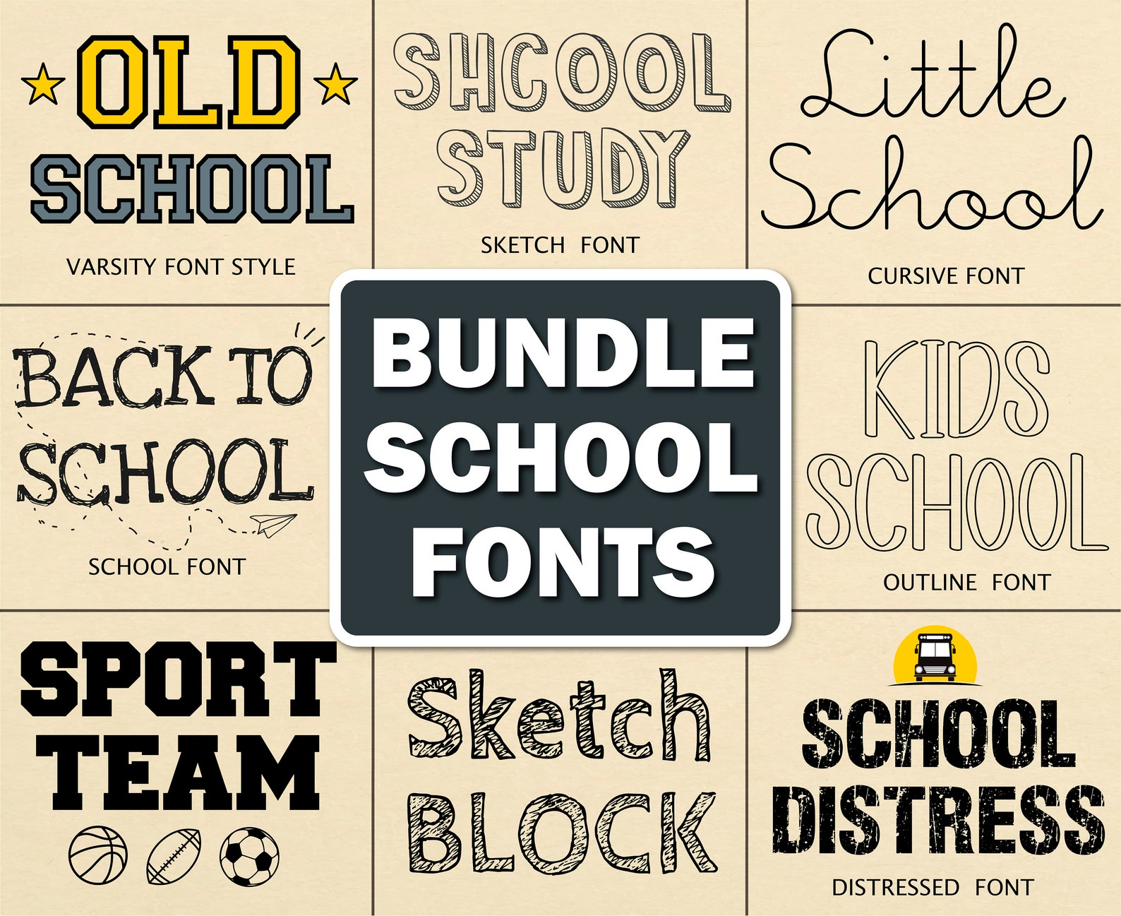 School Fonts High School Font Old School Font Kids Font Varsity Font ...