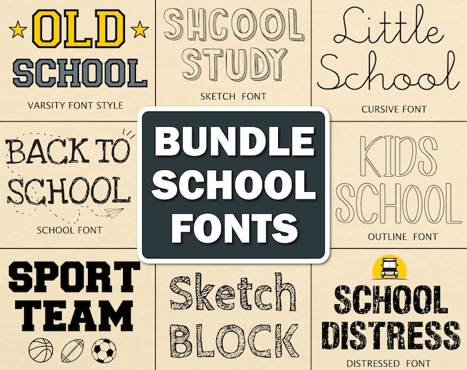 School Fonts High School Font Old School Font Kids Font Varsity Font College Font Sketch Font ...