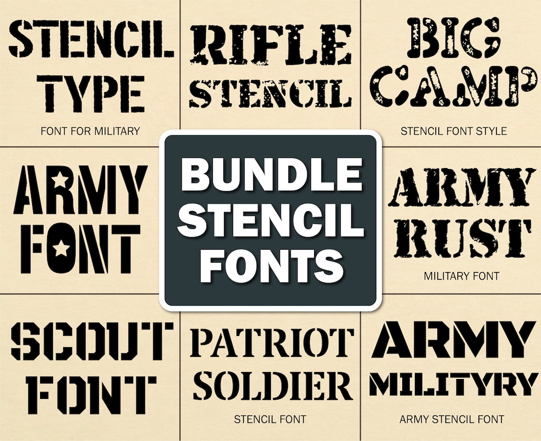 Stencil Fonts Army Font Military Font Military Stencil Font Army ...
