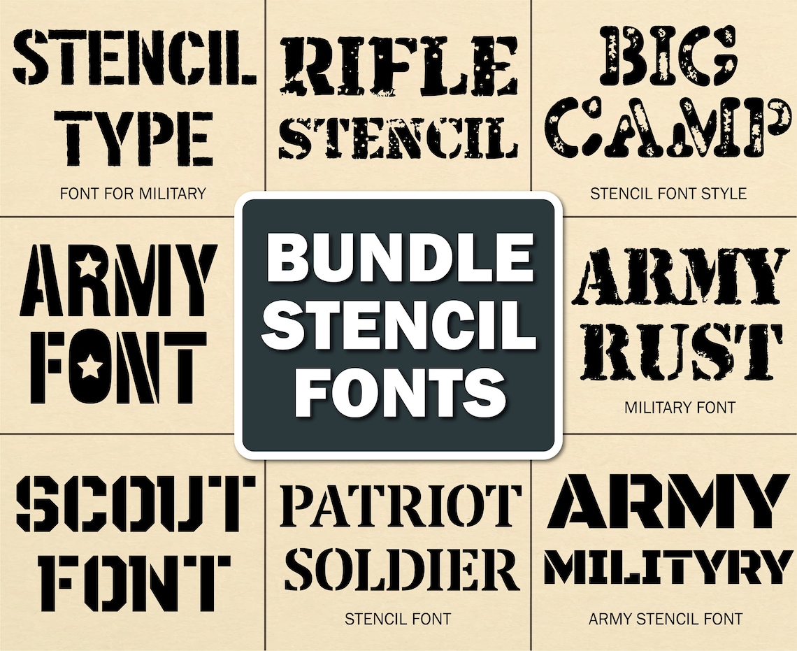 Stencil Fonts Army Font Military Font Military Stencil Font Army ...