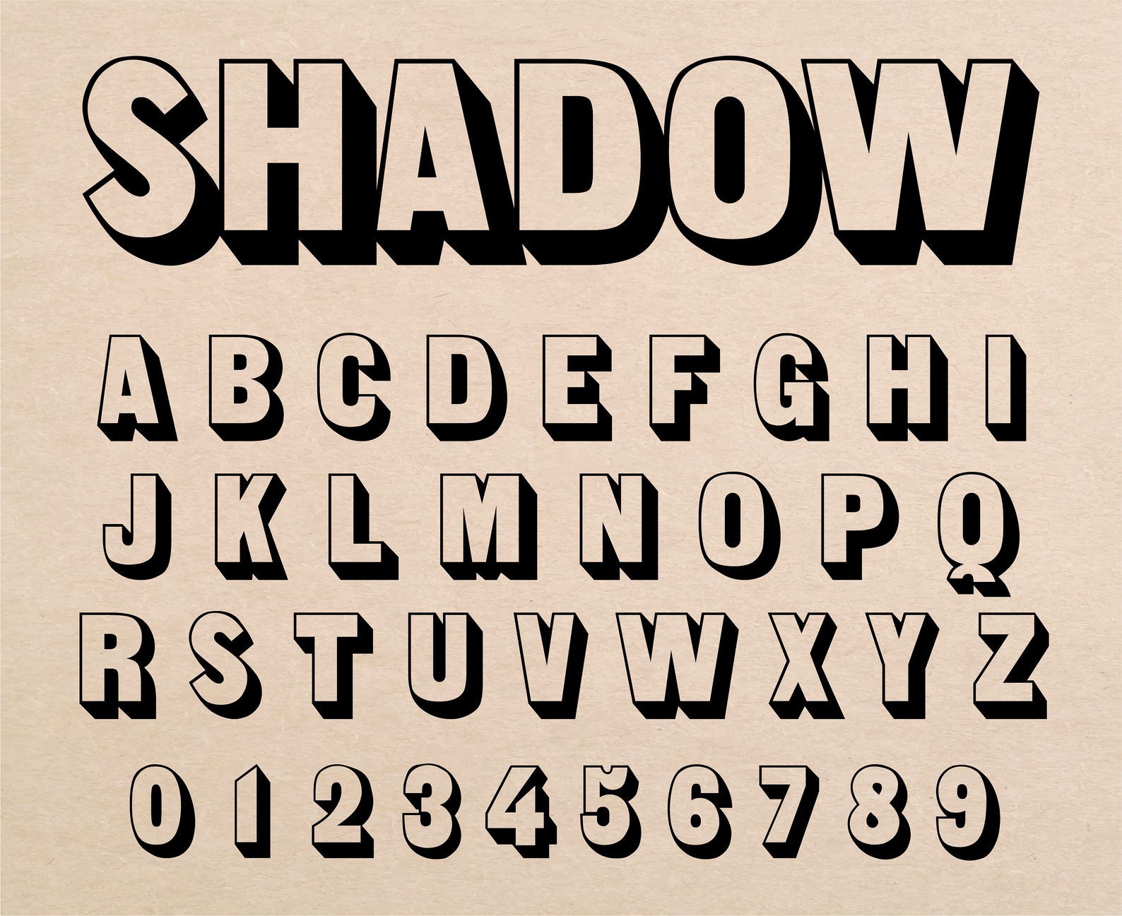 Shadow Font Shadow Script Font Drop Shadow Font Letters With Shadow ...