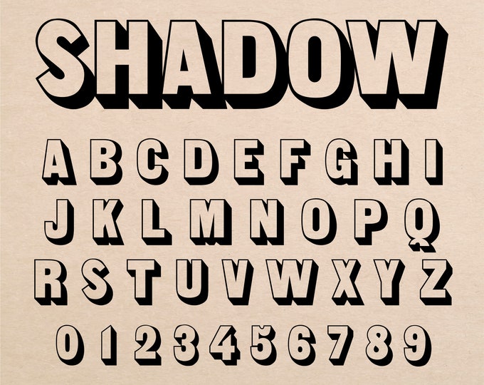 Shadow Font Shadow Script Font Drop Shadow Font Letters With Shadow ...