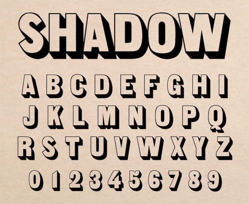 Shadow Font Shadow Script Font Drop Shadow Font Letters With Shadow ...
