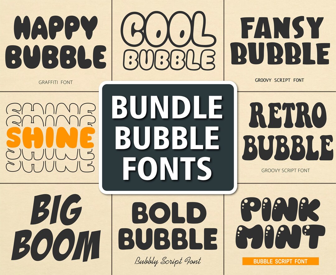 Bubble Font Groovy Font Retro Groovy Font Graffiti Font Bubble Font ...