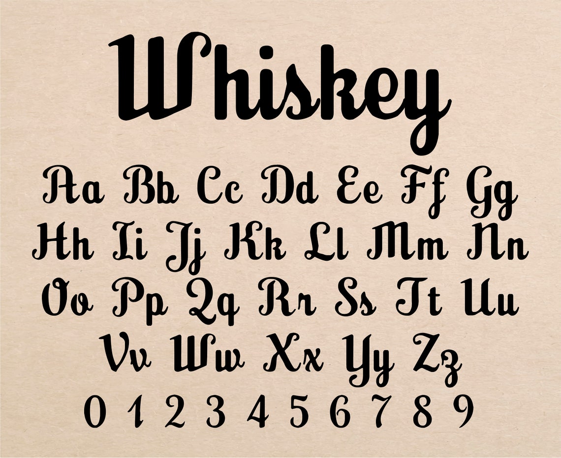 Whiskey Font Black Whiskey Font Old Whiskey Font Bourbon Font Scotch ...