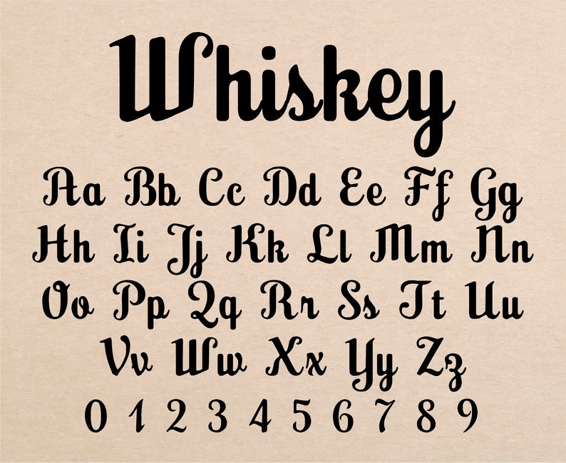 Whiskey Font Black Whiskey Font Old Whiskey Font Bourbon Font Scotch ...