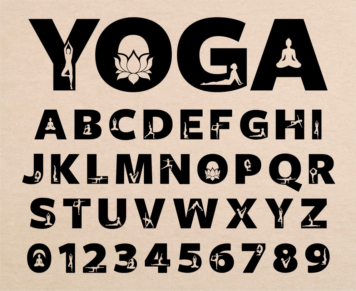 Yoga Font Yoga Letters Yoga Font Style Yoga Studio Font Yoga Class Font ...
