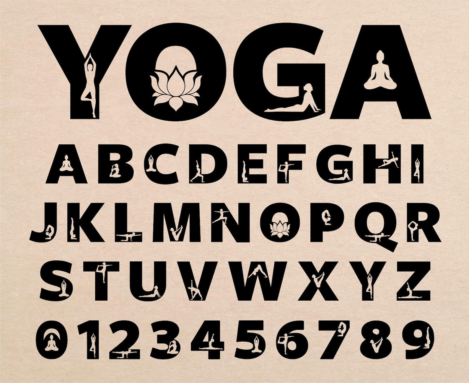 Yoga Font Yoga Letters Yoga Font Style Yoga Studio Font Yoga Class Font ...