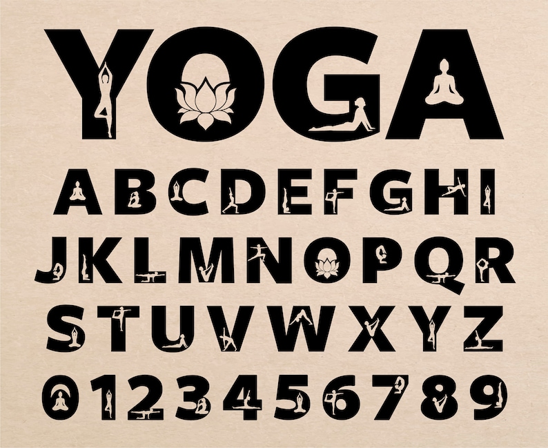 Yoga Font Yoga Letters Yoga Font Style Yoga Studio Font Yoga Class Font ...
