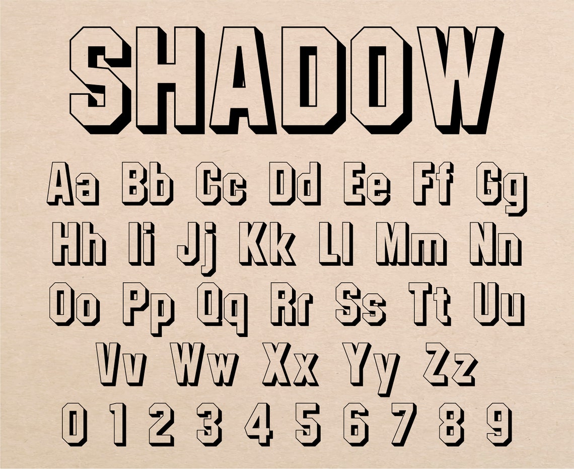 Shadow Font Shadow Script Drop Shadow Font Letters Font With Shadow ...