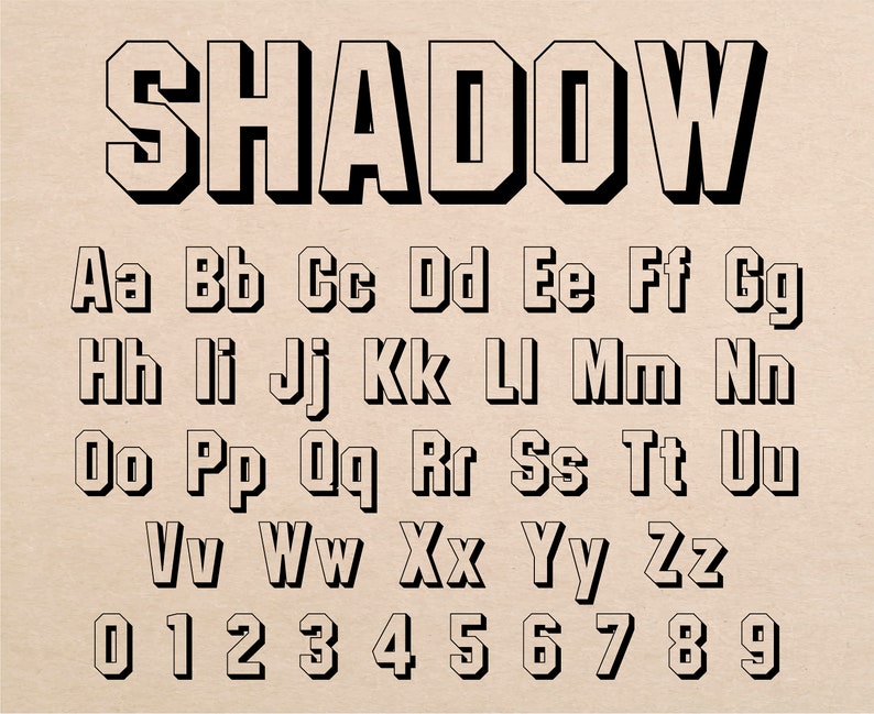 Shadow Font Shadow Script Drop Shadow Font Letters Font With Shadow Font Bubble Letters With ...